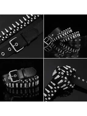 Accessories | Studded Belts Women Stud Punk Rock Woman Girls Black ...
